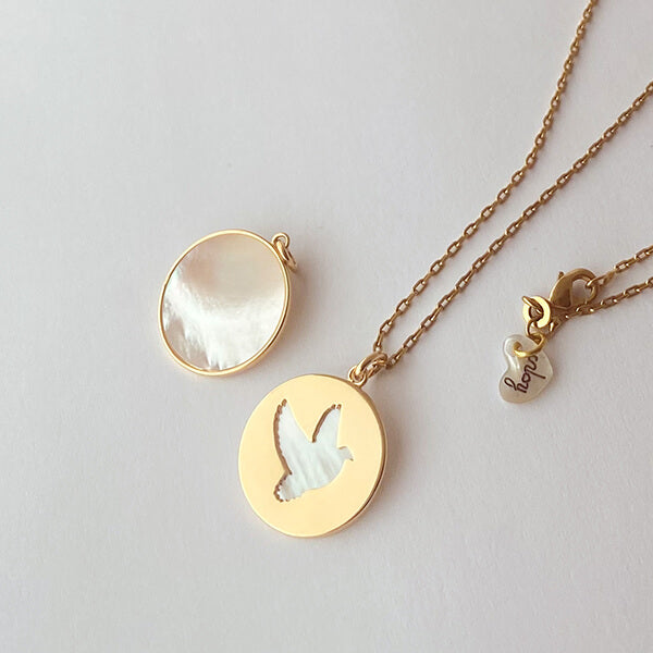 Collar Colgante Religioso Paloma de la Paz oro y nácar Personalizado ...